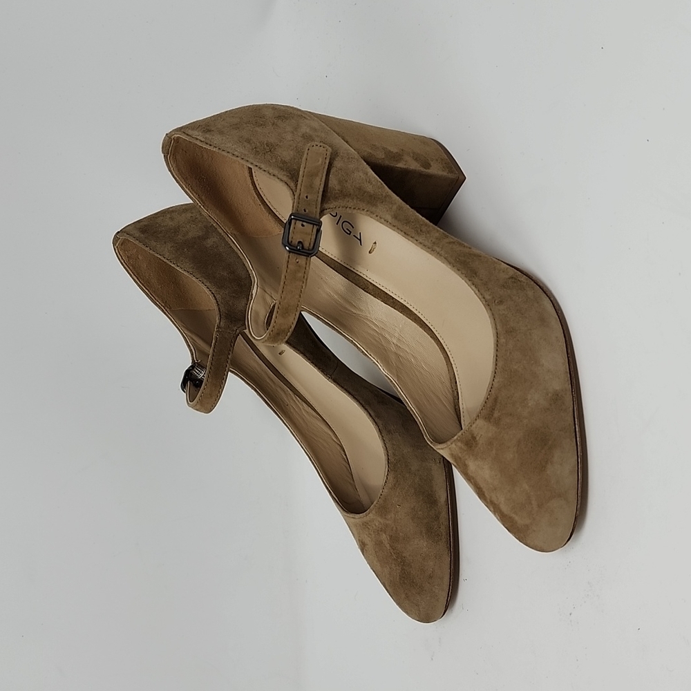 Via Spiga Deanna Block Heel Mary Jane Pumps Tan Color… - Gem